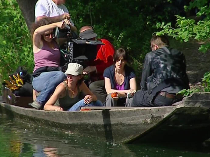 Tournage du film "Au voleur" près de Daubensand | INA