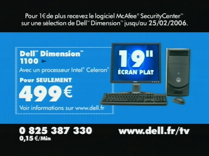 Dell : Dhs desktop celeron 499 c - M6 0 825 387 330 | INA