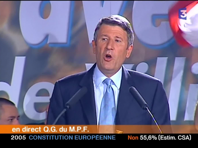 Philippe de Villiers après l'échec du référendum | INA