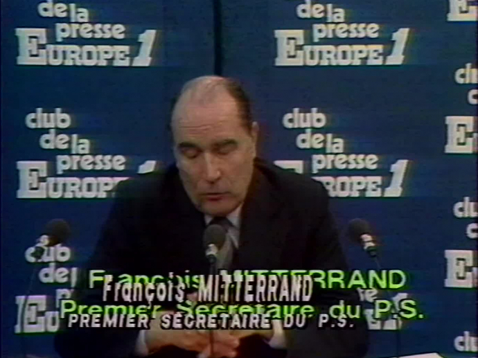 Extraits déclaration de F. MITTERRAND au Club de la presse d'Europe 1 | INA