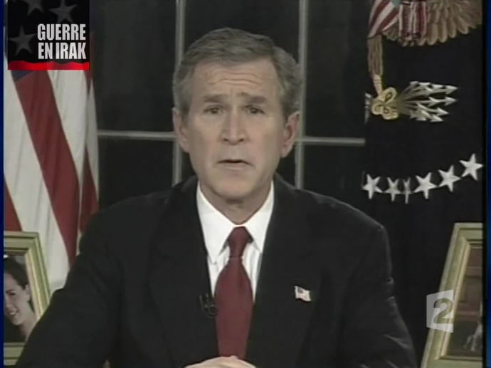 Georges W.Bush et Saddam Hussein | INA