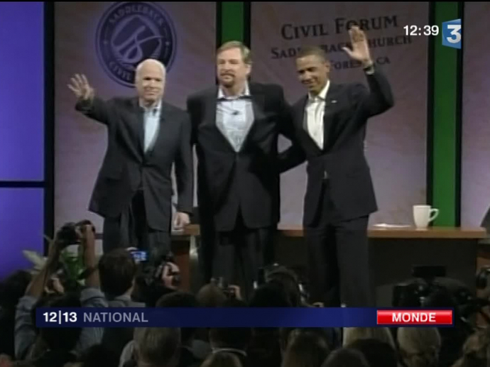 Obama et McCain à un forum religieux organisé par le pasteur Rick ...