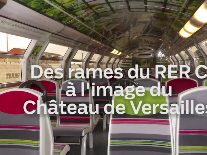 Le RER C customisé avec des images du château de Versailles | INA