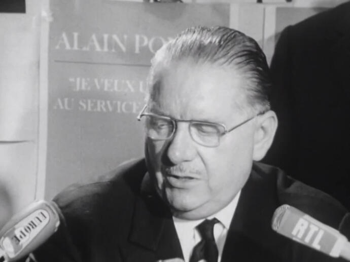 Déclaration d'Alain Poher, vaincu au second tour de l'élection ...