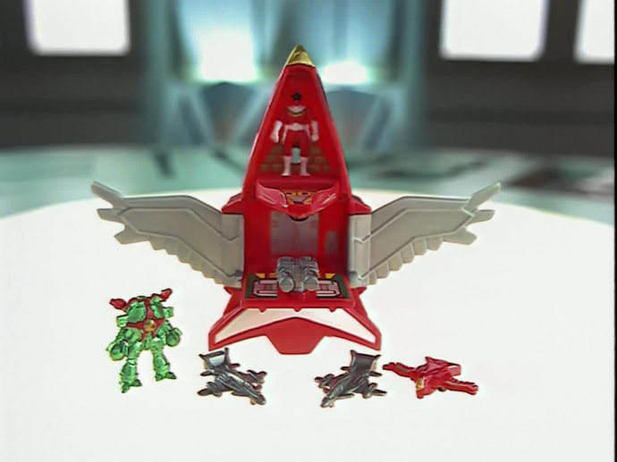 Zeo power rangers : Mini bases zeo zords et battlezord rouge | INA