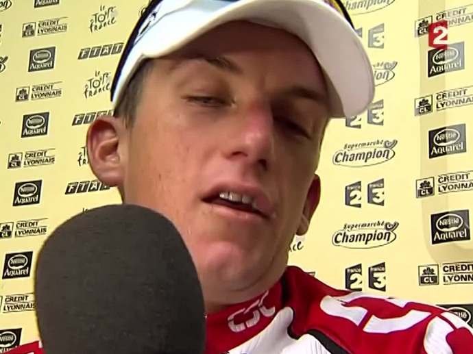 Réaction de Tyler Hamilton après sa victoire d'étape | INA