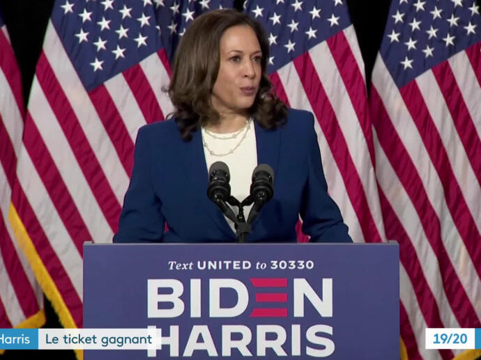 Portrait de Joe Biden et Kamala Harris, président et vice présidente ...